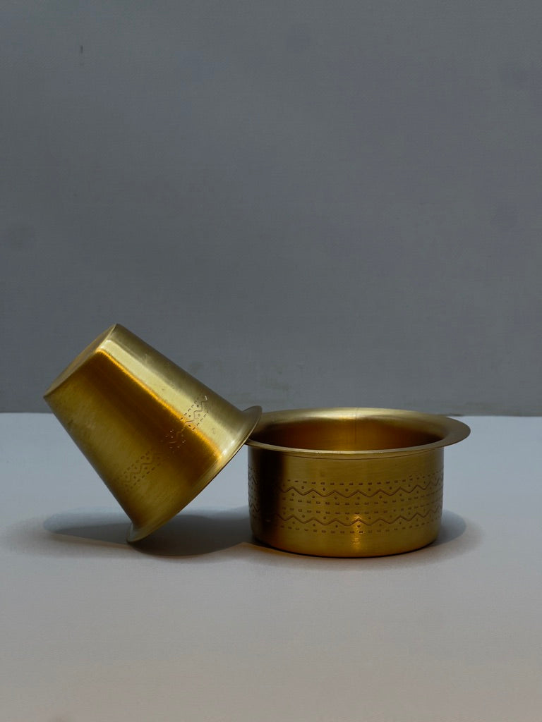 Traditional Brass Filter Coffee Set of 2 – Authentic South Indian Brew ...
